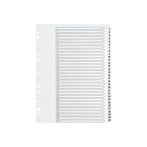 BOARD 1-30 DIVIDERS WHITE | Lippy's Stationary